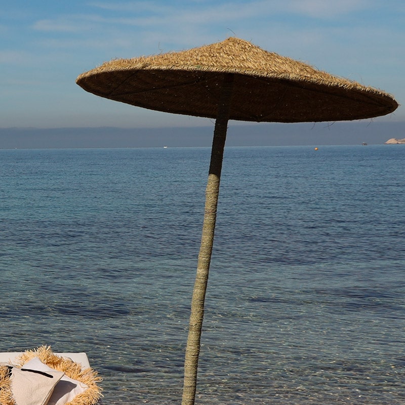 Parasol naturel en paille, parasol marocain en doum, Galina